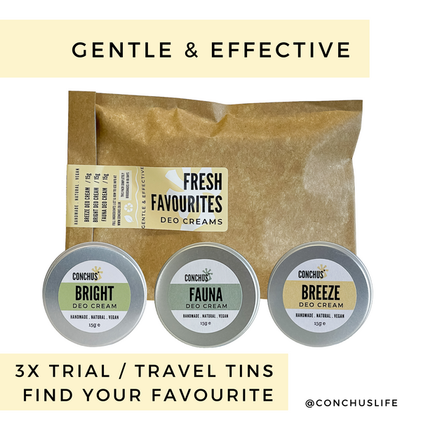 FRESH FAVOURITES - Deo Cream Sample Pack - CONCHUS - Natural Soap ...